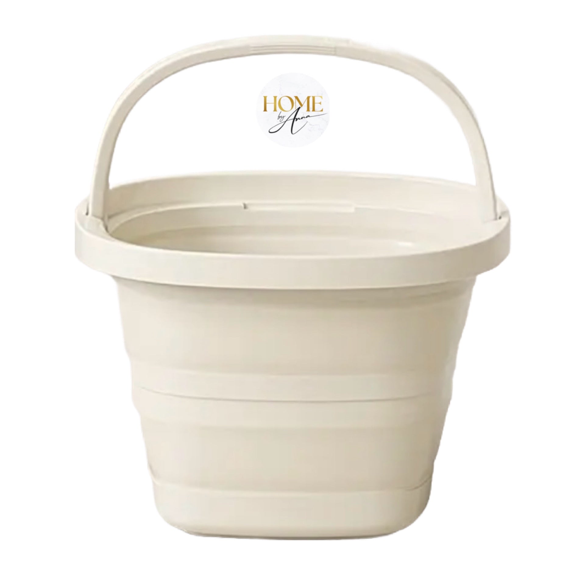 Cream Collapsable Folding Mini Bathroom Bucket – Home by Anna